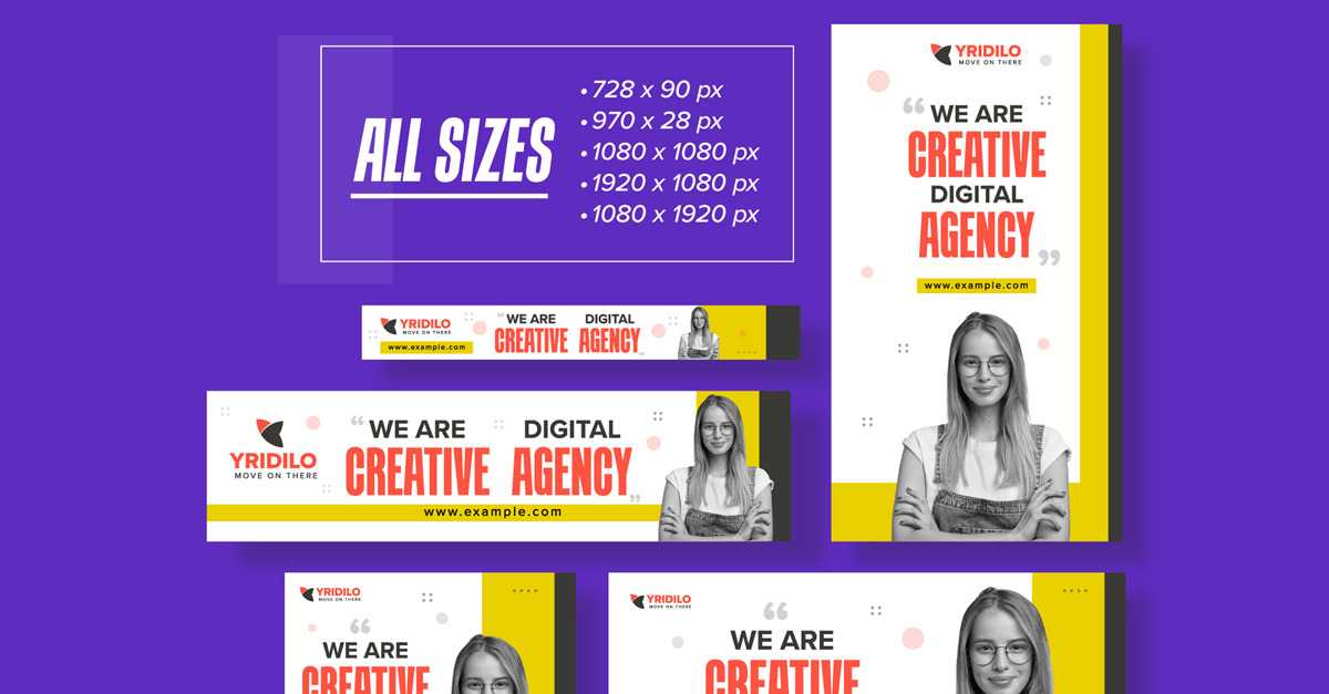 Creative Agency Web Banner Ads #380886 - TemplateMonster