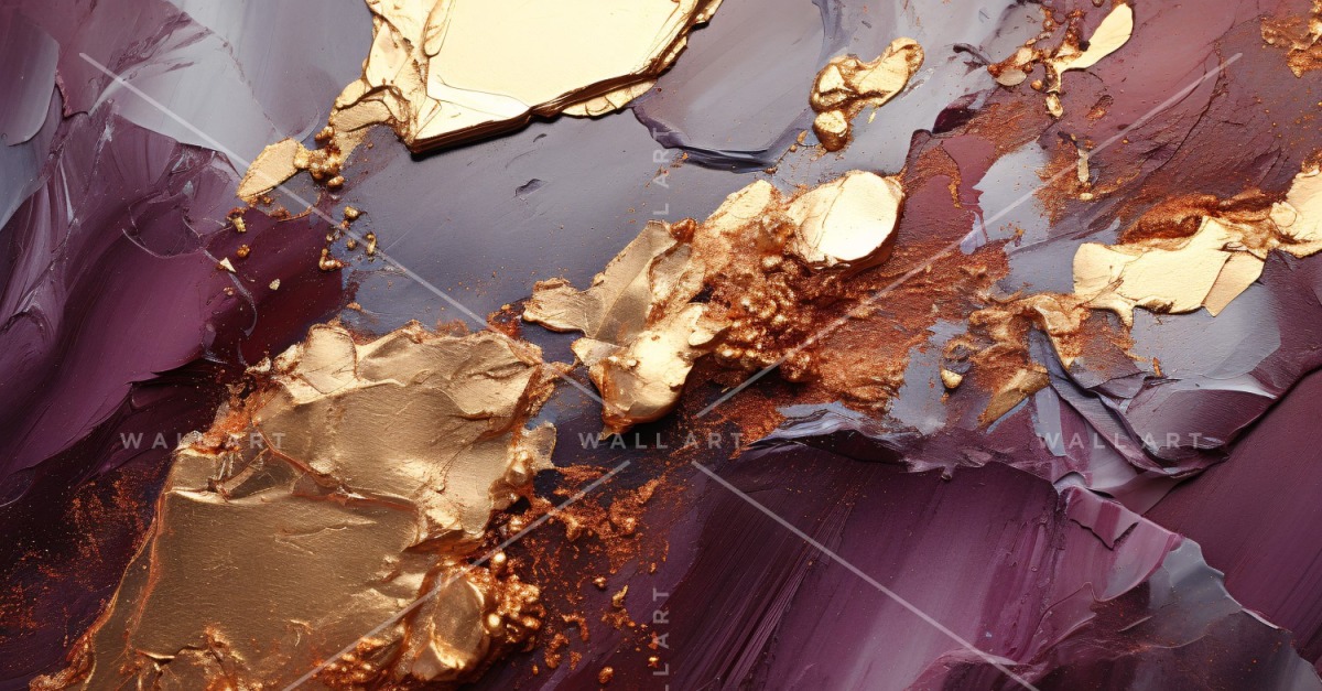 Elegante Wandkunst mit goldener Folie 58 - TemplateMonster