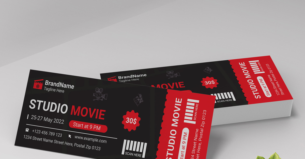 Movie Ticket Template Layout #381061 - TemplateMonster