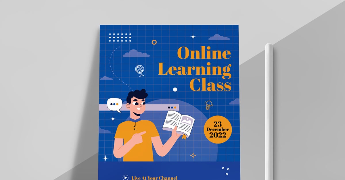 Online Learning Class Flyer Template - TemplateMonster