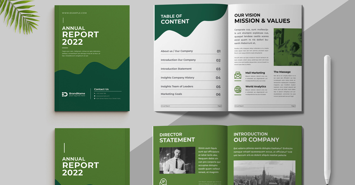 Yıllık Rapor Şablonu InDesign #381129 - TemplateMonster