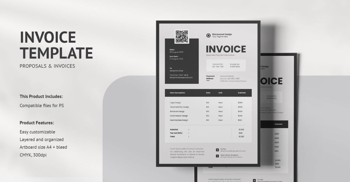 Invoice PSD Design Template Voll 02 #381239 - TemplateMonster