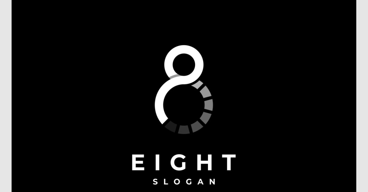 Número 8 Ocho Logotipo Simple De Progreso Infinito