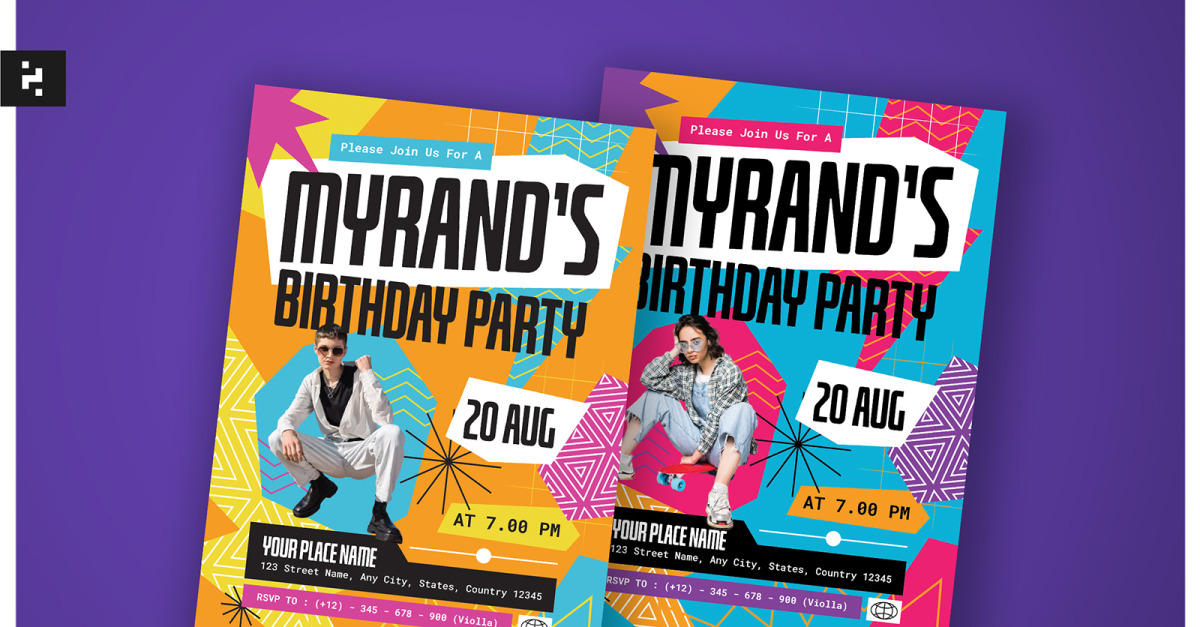 Creative Colorful Birthday Invitation - TemplateMonster