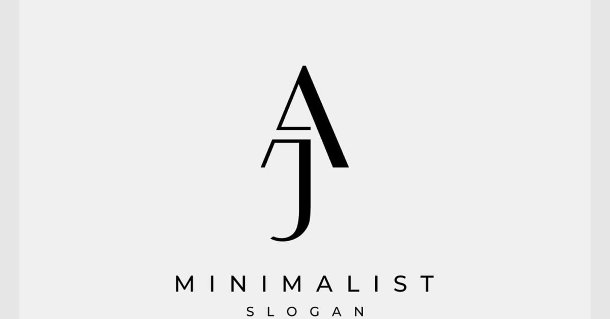 Letter AJ JA Initials Minimalist Logo - TemplateMonster