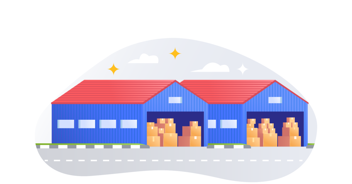 Illustration vectorielle d'entrepôt - TemplateMonster