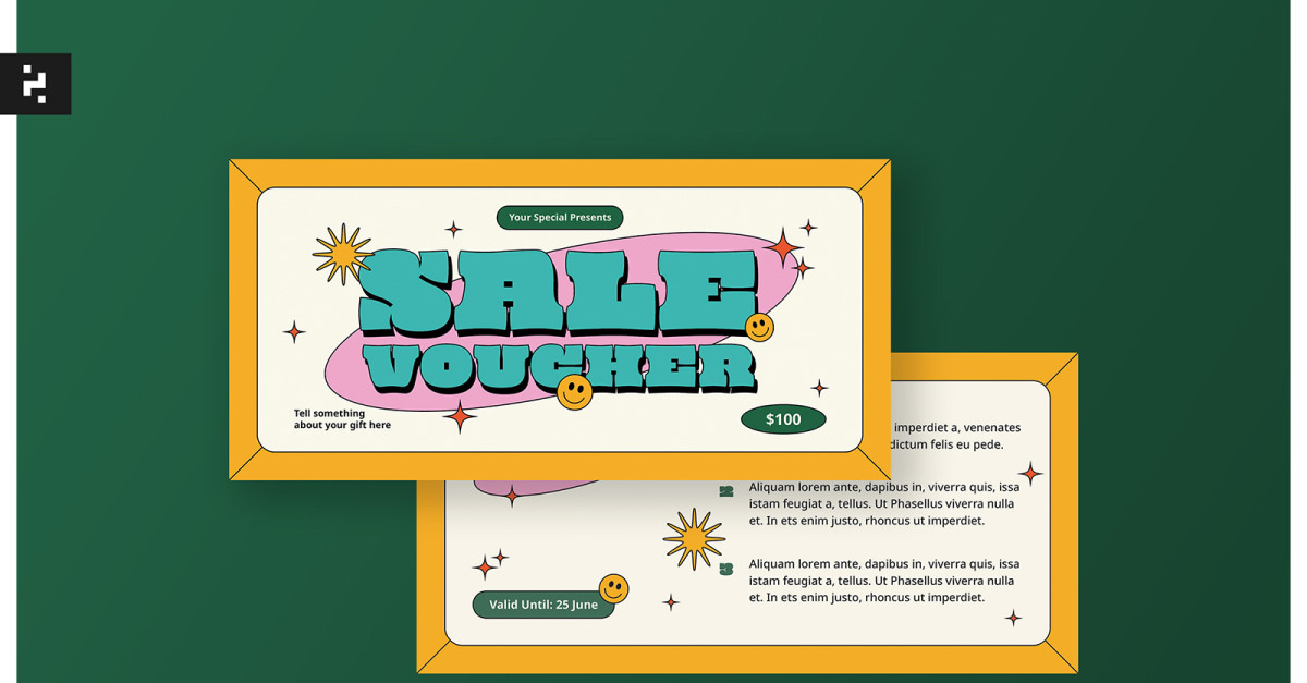 Retro Sale Voucher Template #381670 - TemplateMonster