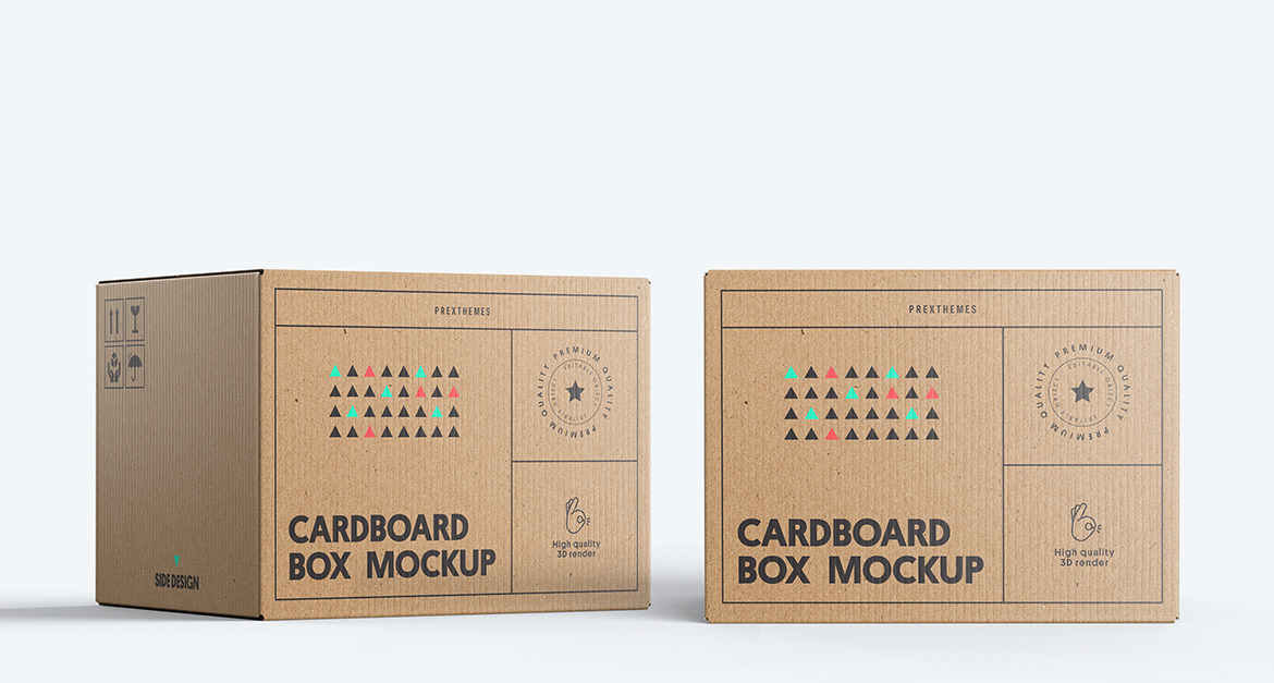 Cardboard Box PSD Mockup Vol 04 #381723 - TemplateMonster