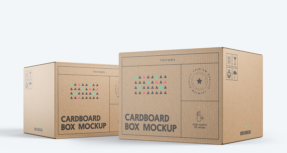 Cardboard Box PSD Mockup Vol 08 #381726 - TemplateMonster