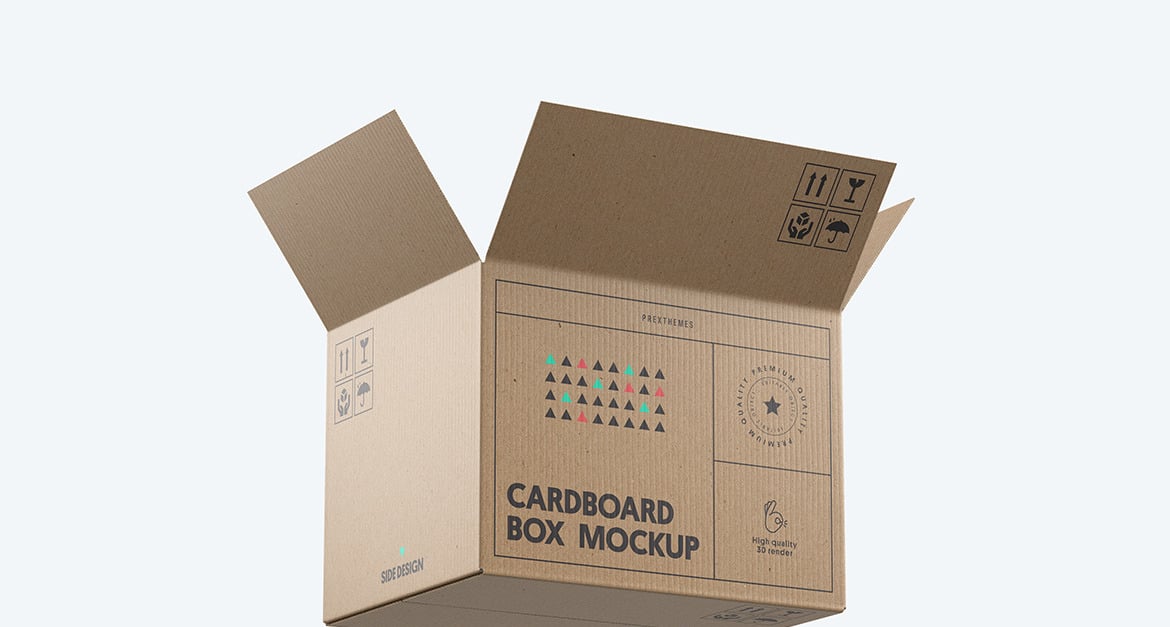 Cardboard Box PSD Mockup Vol 13 #381734 - TemplateMonster