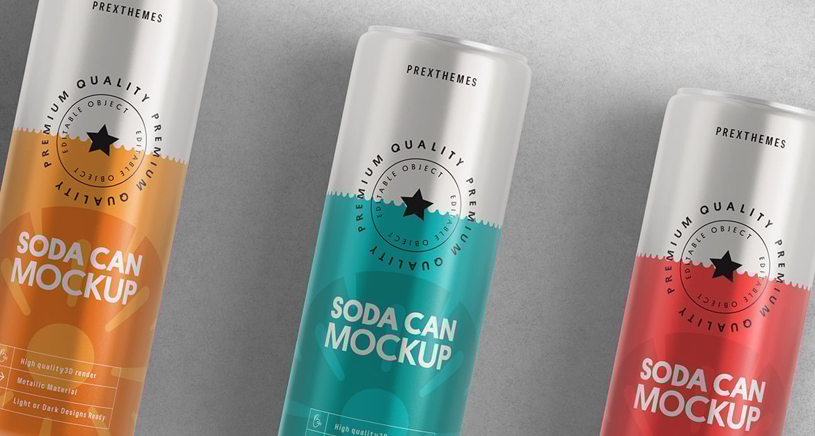 Soda Can PSD Mockup Vol 10 #381770 - TemplateMonster