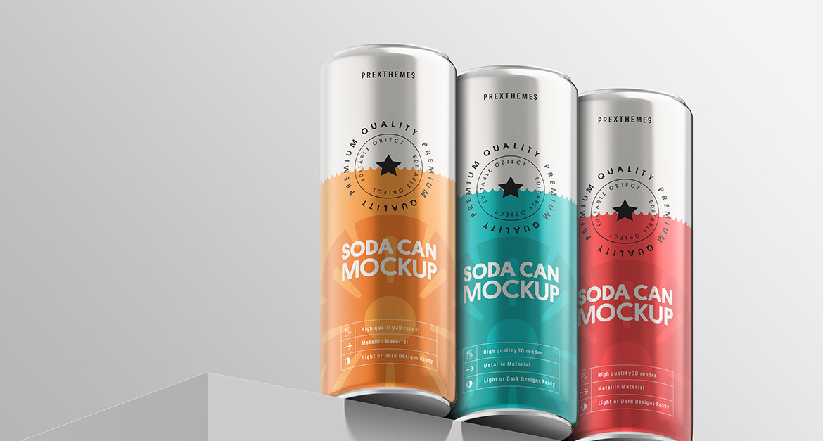 Soda Can PSD Mockup Vol 19 #381775 - TemplateMonster