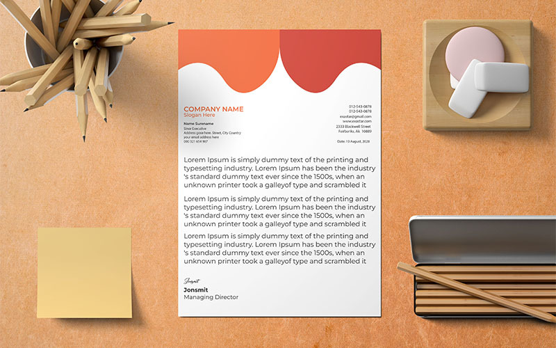 Vector Letterhead design illustrator_180 - TemplateMonster