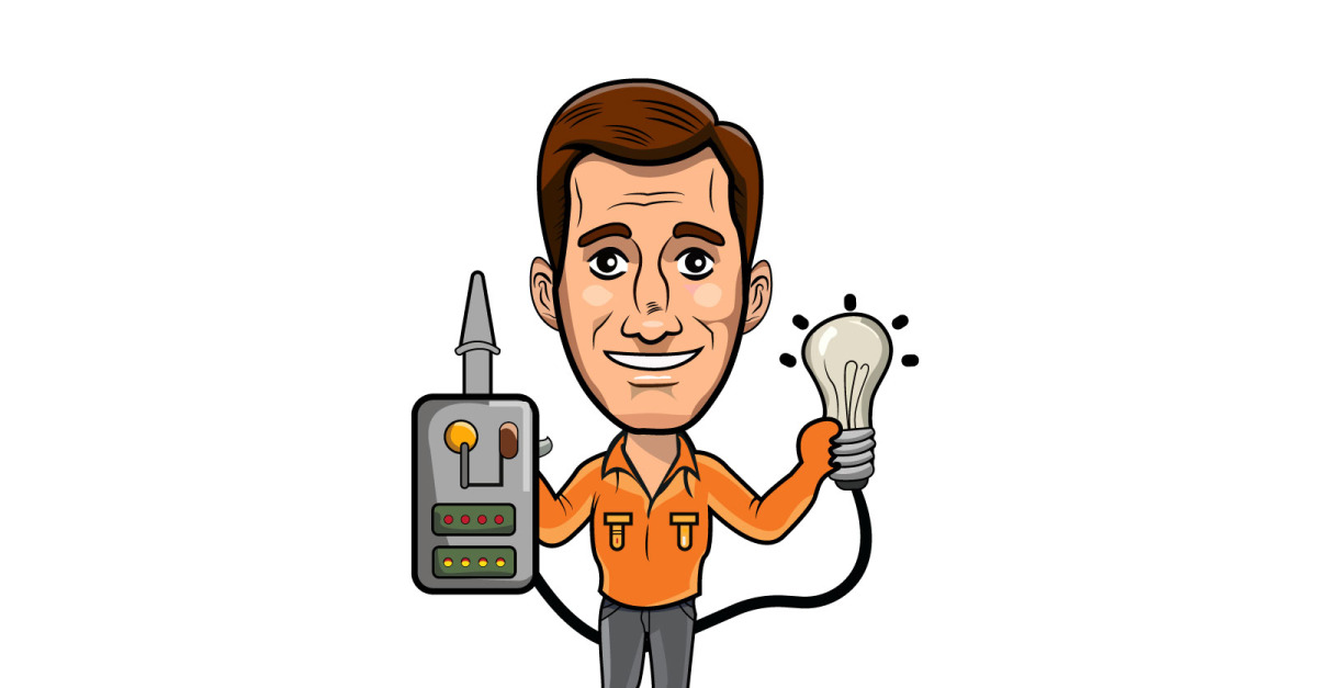 Electrician man vector illustration #381904 - TemplateMonster