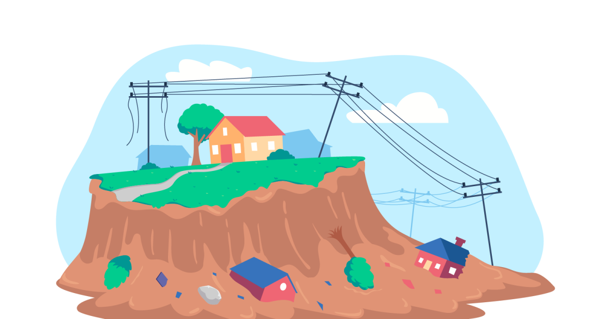 Landslide Vector Illustration #381950 - TemplateMonster