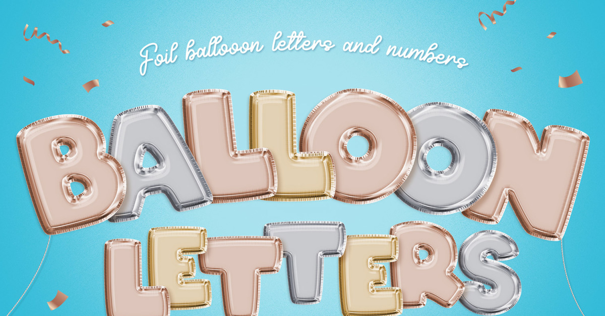 Foil Balloon PNG Letters Set #382010 - TemplateMonster