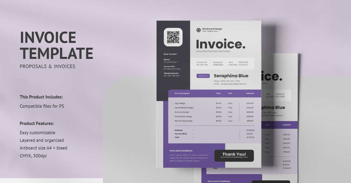 Invoice PSD Design Template Vol 013 #382234 - TemplateMonster