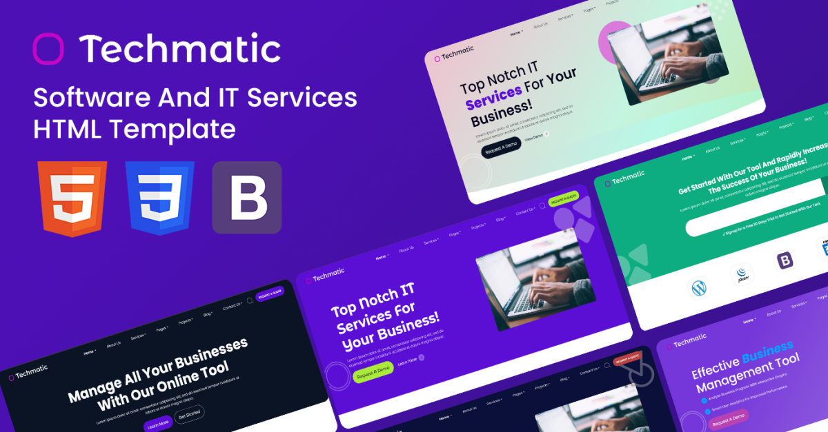 Techmatic - Modèle HTML de logiciels et de solutions informatiques