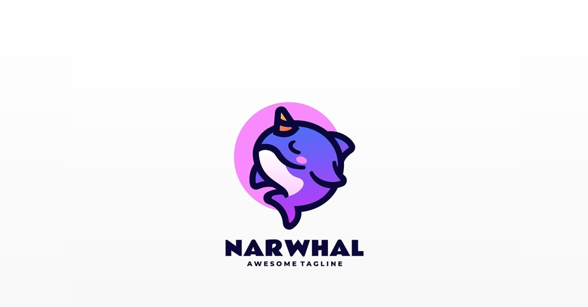 Logotipo simples da mascote do Narval 1 - TemplateMonster