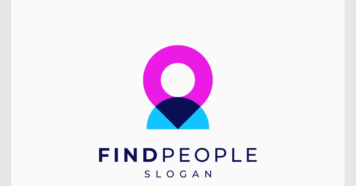 Pin Harita Kişilerin Konumu Modern Logo - TemplateMonster