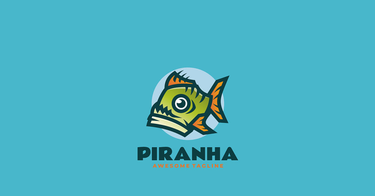 Piranha Simple Mascot Logo 2 #382450 - TemplateMonster