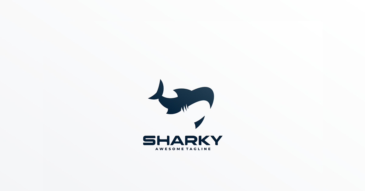 Shark Negative Space Logo #382491 - TemplateMonster