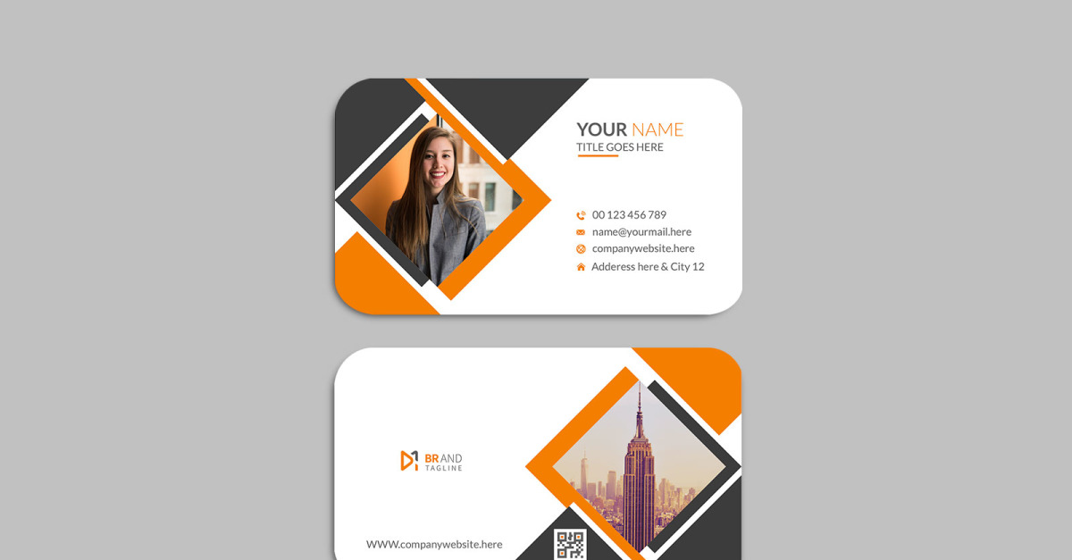 Clean and modern name card design template - TemplateMonster