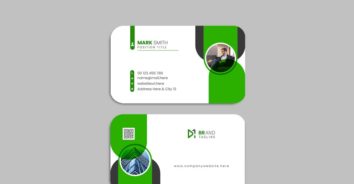 Clean and modern name card template design - TemplateMonster
