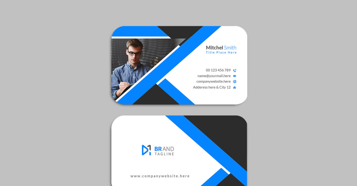 Diseño de tarjeta de presentación simple y limpio: identidad corporativa