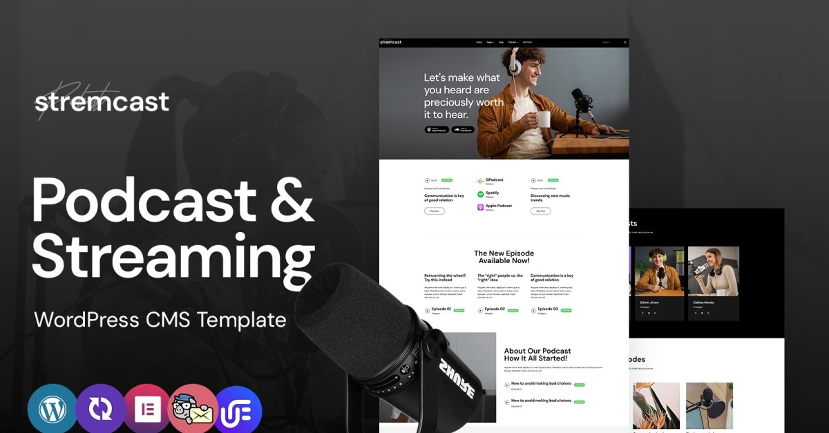 Stremcast: tema multipropósito de Elementor para WordPress para ...