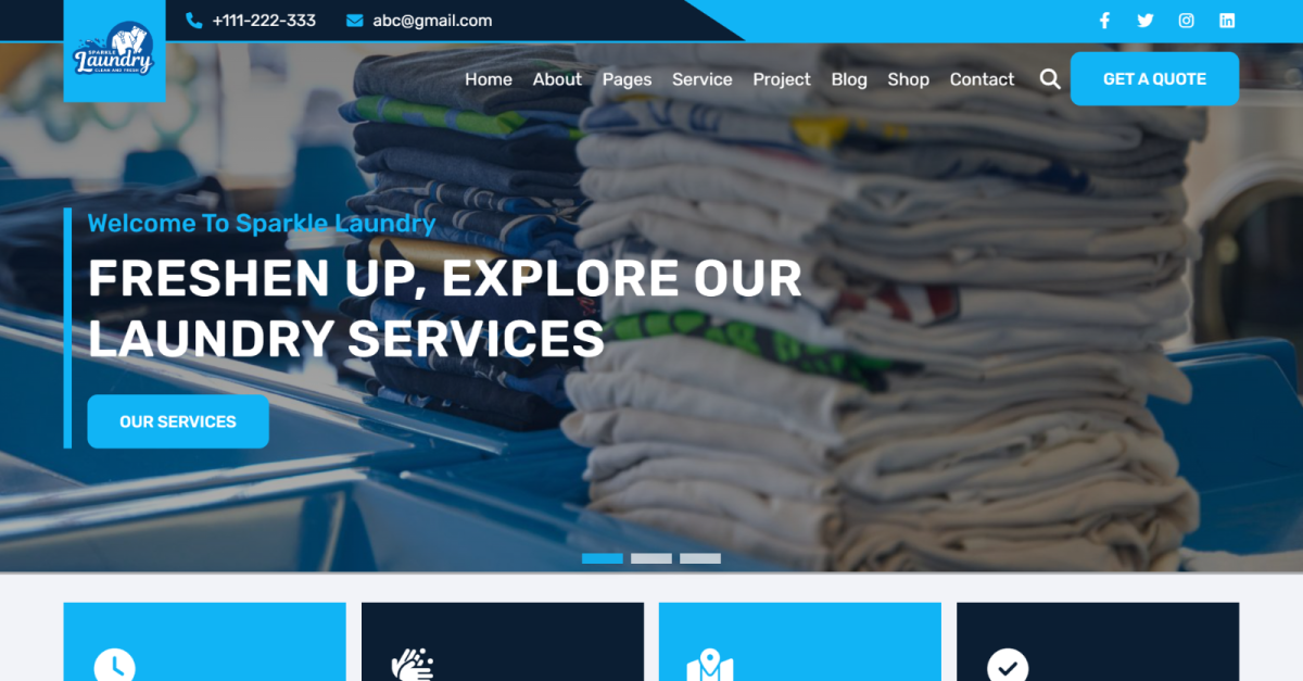 Sparkle - Laundry And Dry Cleaning Services HTML5 Website Template