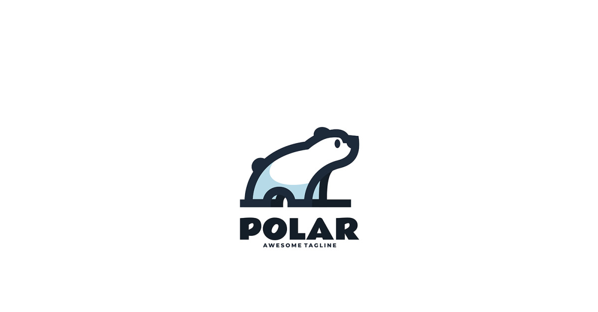 Polar Bear Simple Mascot Logo #382966 - TemplateMonster