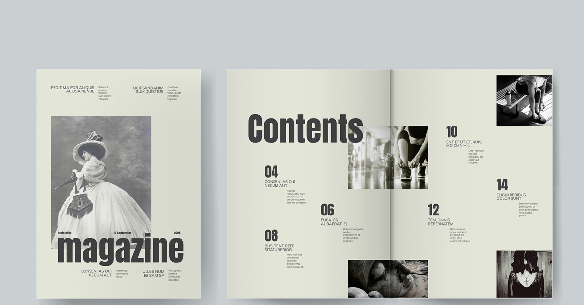 Modèle de magazine monochrome #383047 - TemplateMonster