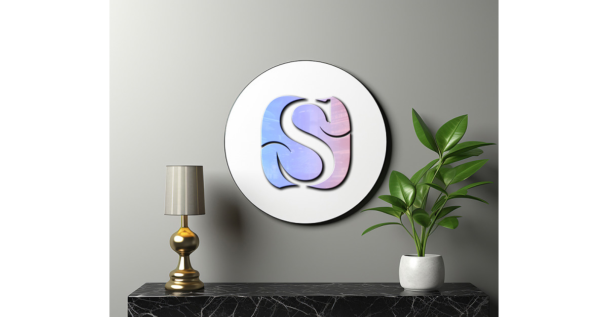 Kapalı yuvarlak tabela duvar logosu maketi, 3d tabela logosu maketi