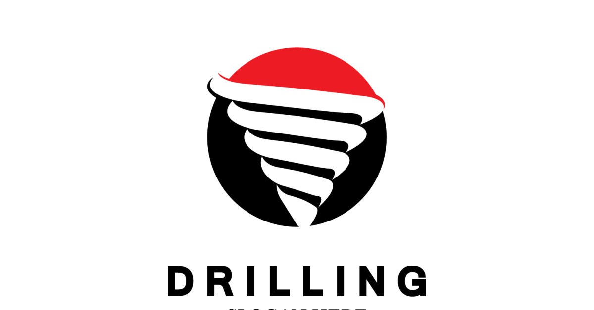 Emblem of water well drilling logo version 10