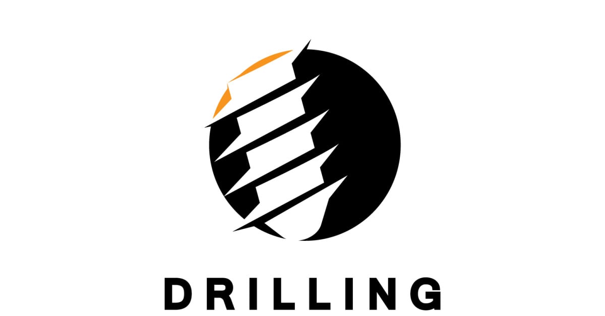 Emblem of water well drilling logo version 11