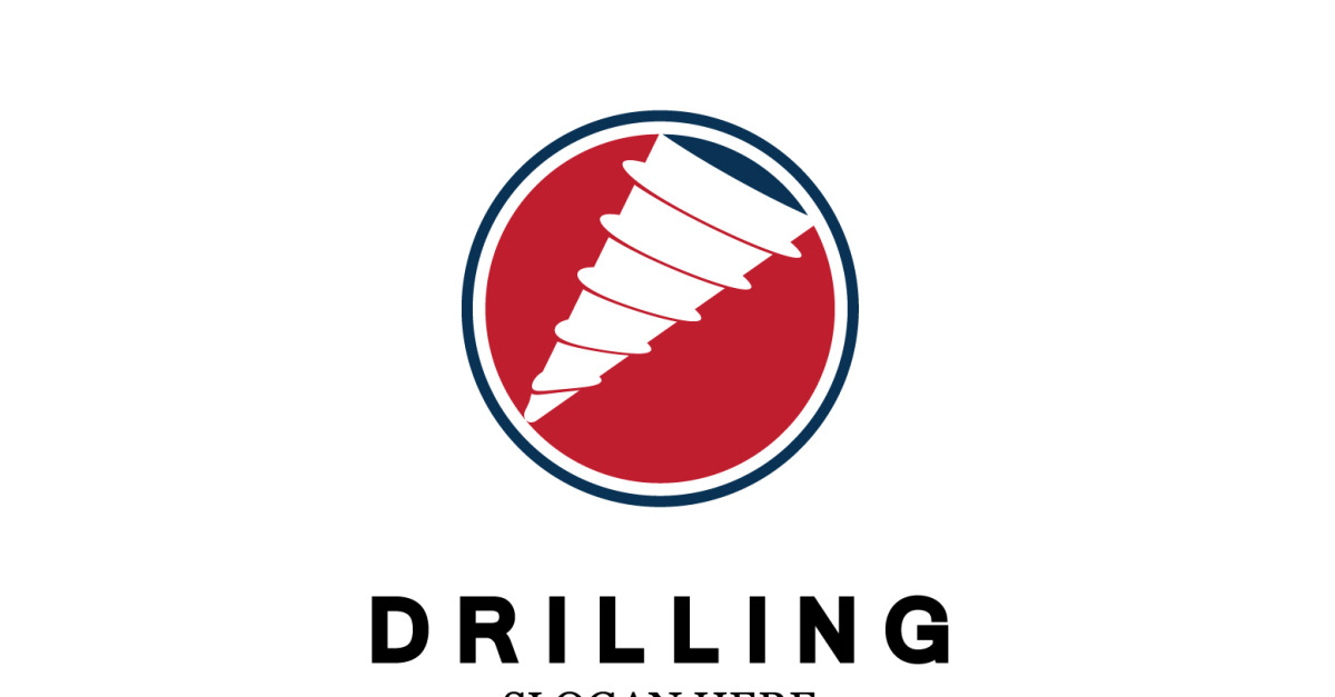 Emblem of water well drilling logo version 14