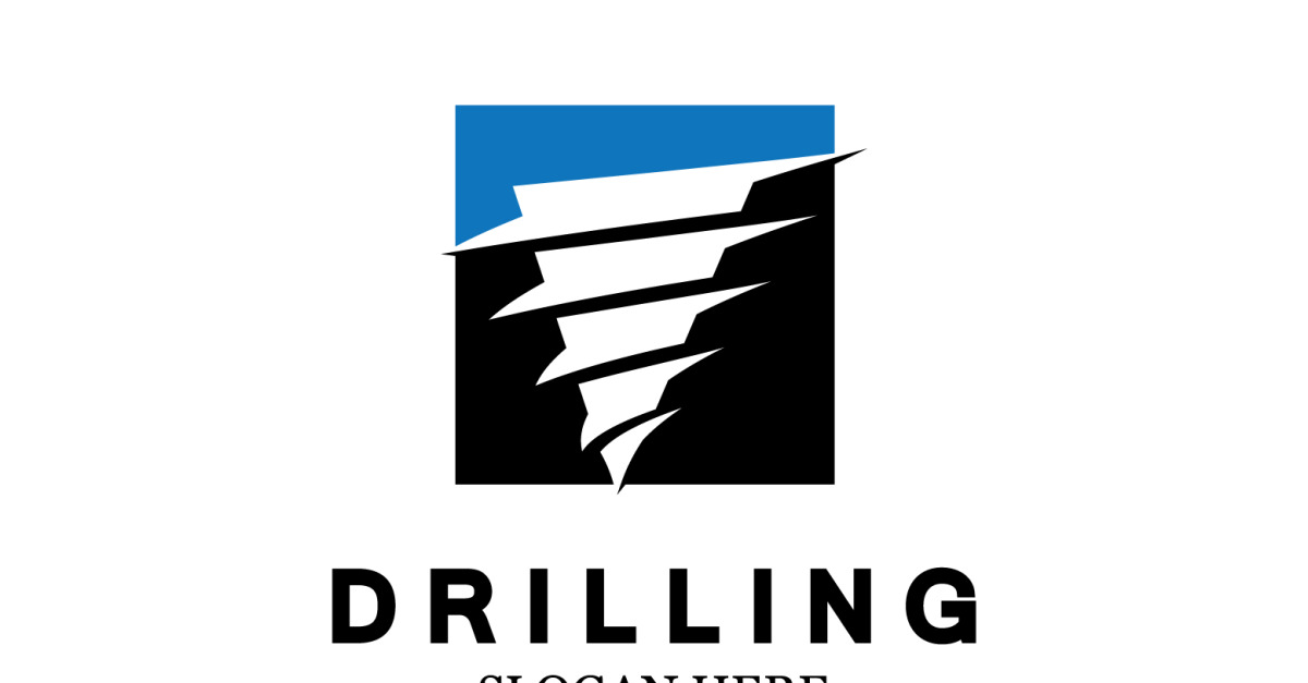 Emblem of water well drilling logo version 3