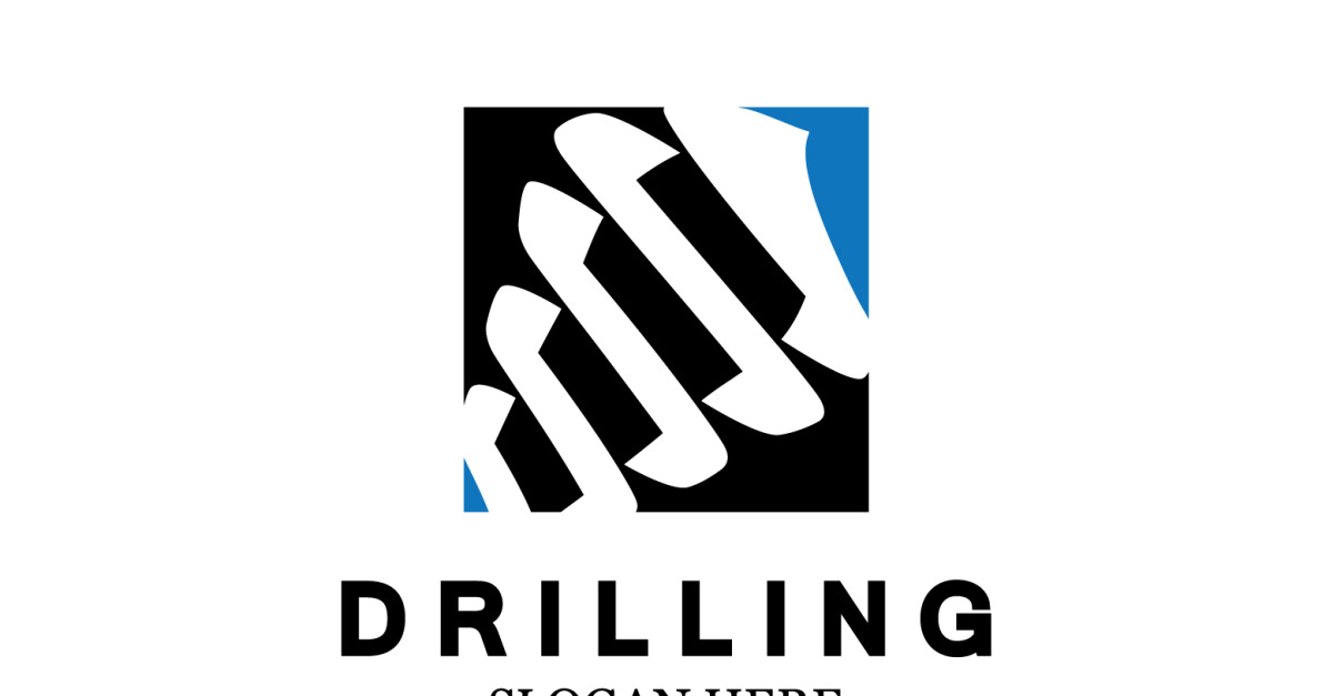 Emblem of water well drilling logo version 8