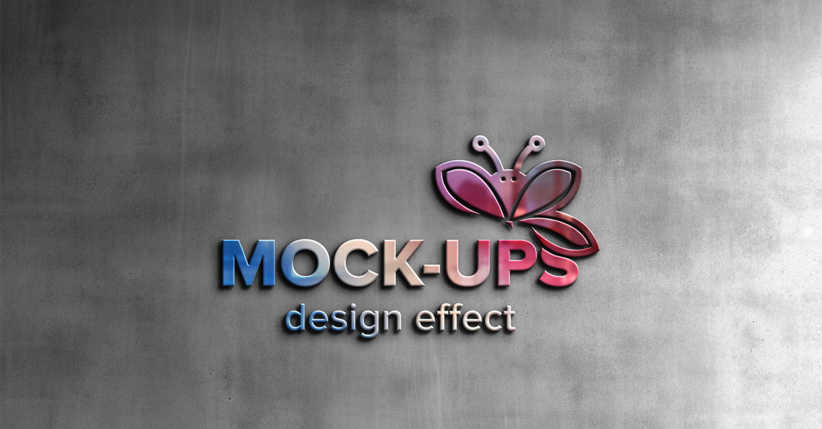 灰色墙上浮雕标志模型，优雅的模型 #383458 - TemplateMonster