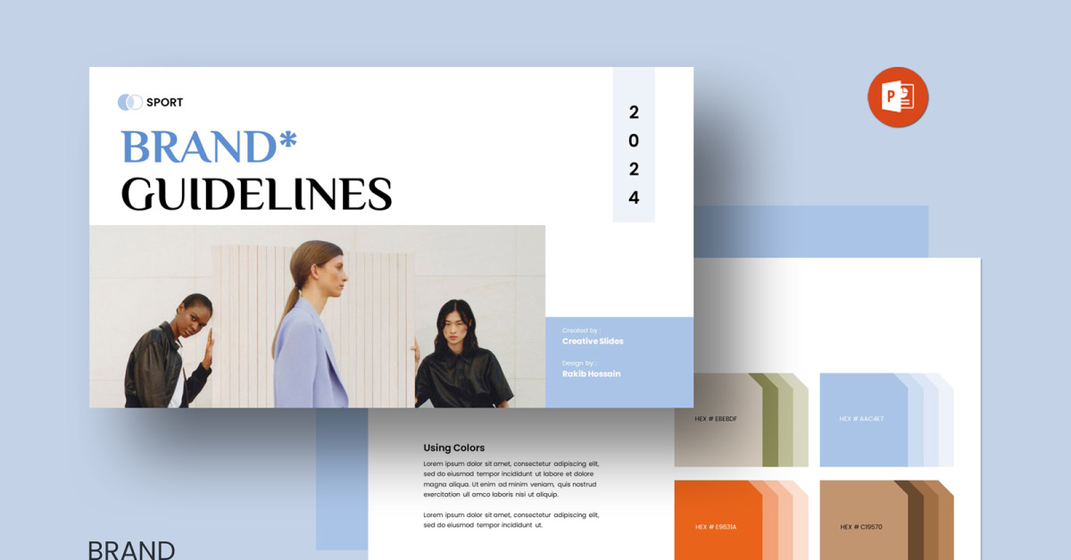 Brand Guidelines Guide PowerPoint Template - TemplateMonster