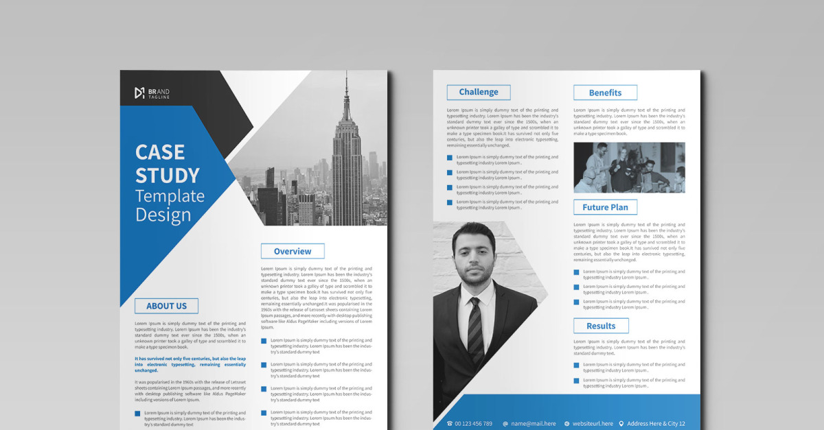 Clean and minimal professional case study design template