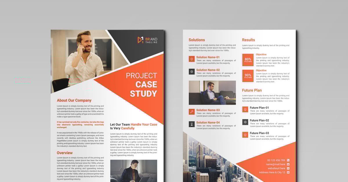 Clean and minimalist case study design template