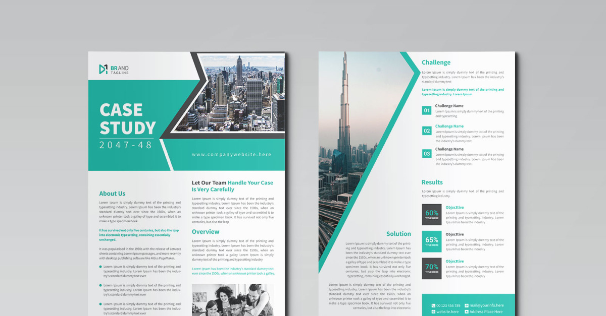 Corporate Case Study Flyer Layout Design Template