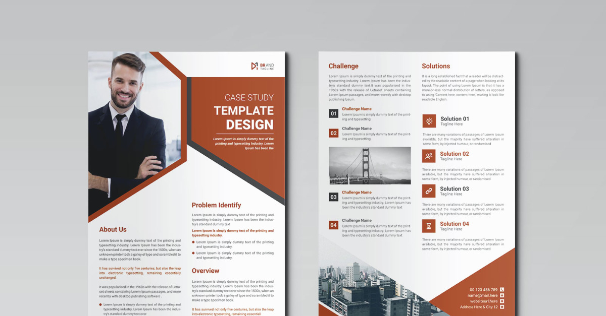 Creative and modern professional corporate case study design template