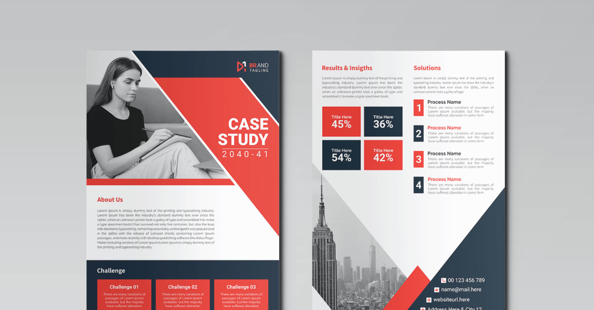 Creative and professional corporate case study design template