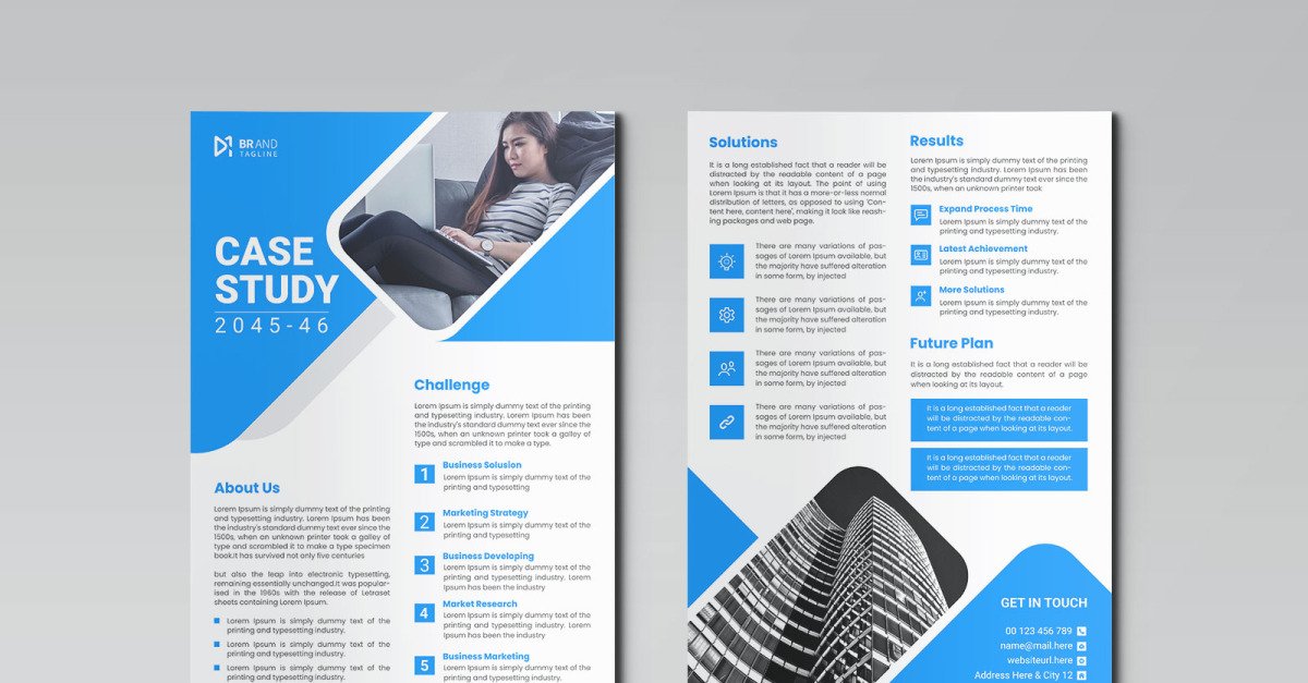 Creative and professional corporate case study flyer template
