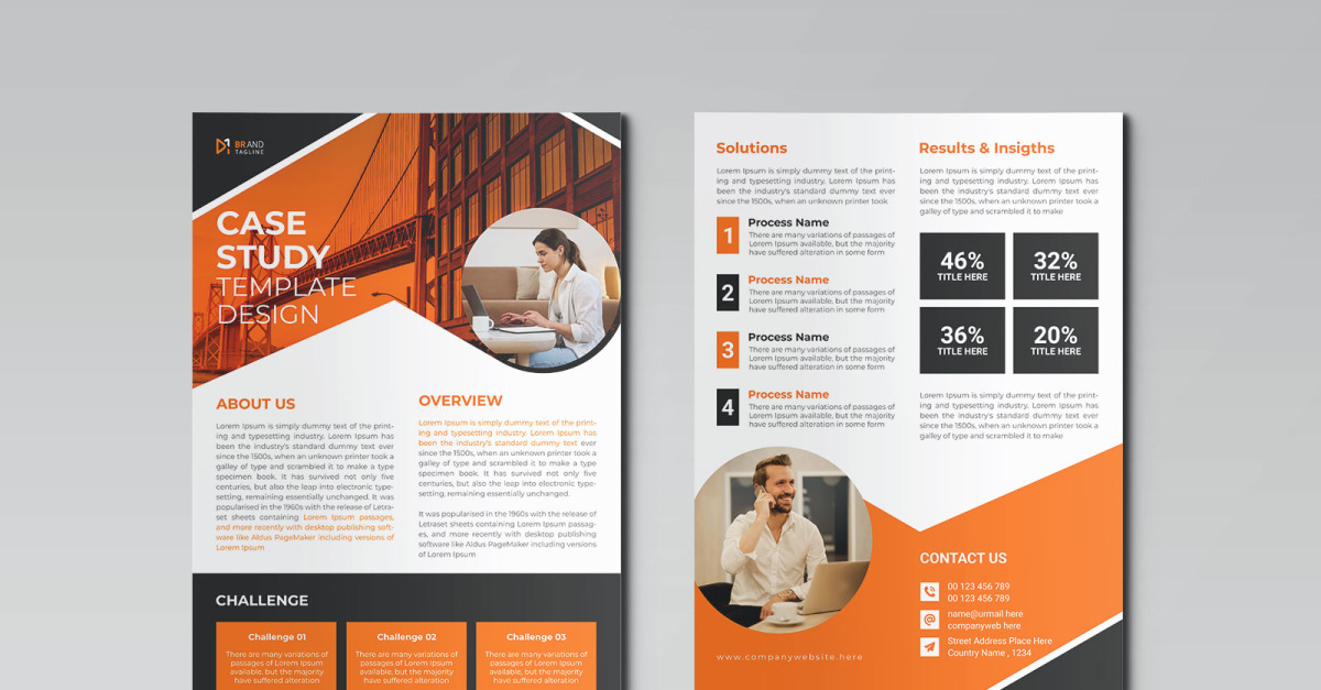 Simple and clean modern case study design - corporate identity