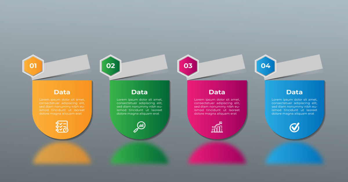 Glossy 4 step vector eps infographic element design.