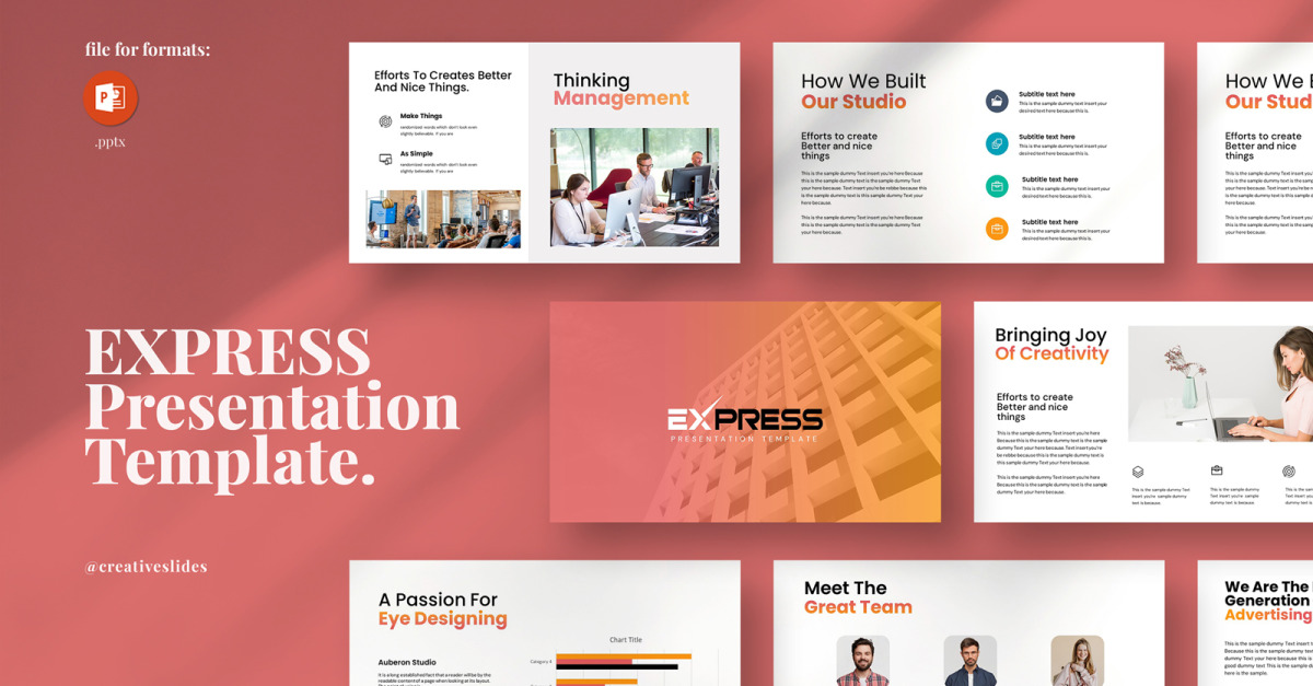 Modèle de présentation PowerPoint express - TemplateMonster